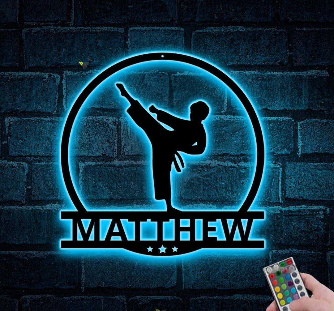 Custom Boy Karate Metal Wall Art With Led Light Kid Karate - Etsy