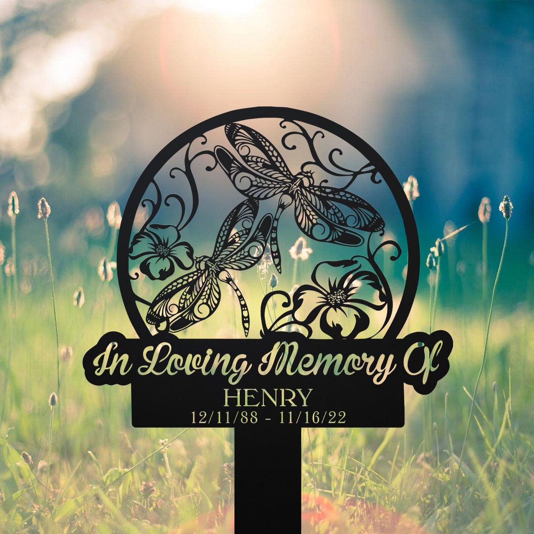 Personalized Dragonfly Memorial Stake, in Loving Memory, Dragonfly and ...