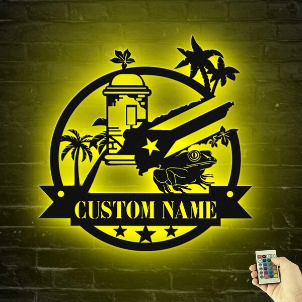 Puerto Rico Led Sign Personalized - Etsy