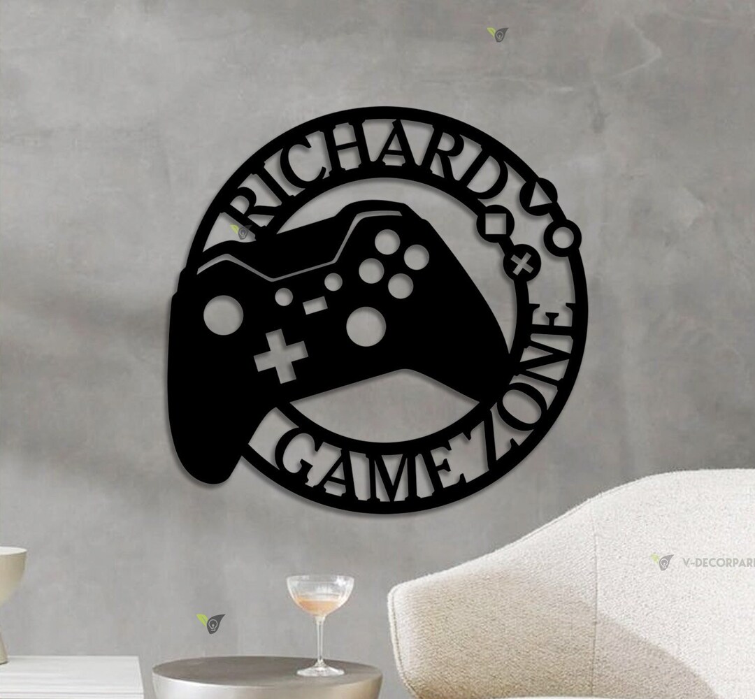 Custom Metal Gaming Sign Game Controller Metal Wall Art Game - Etsy