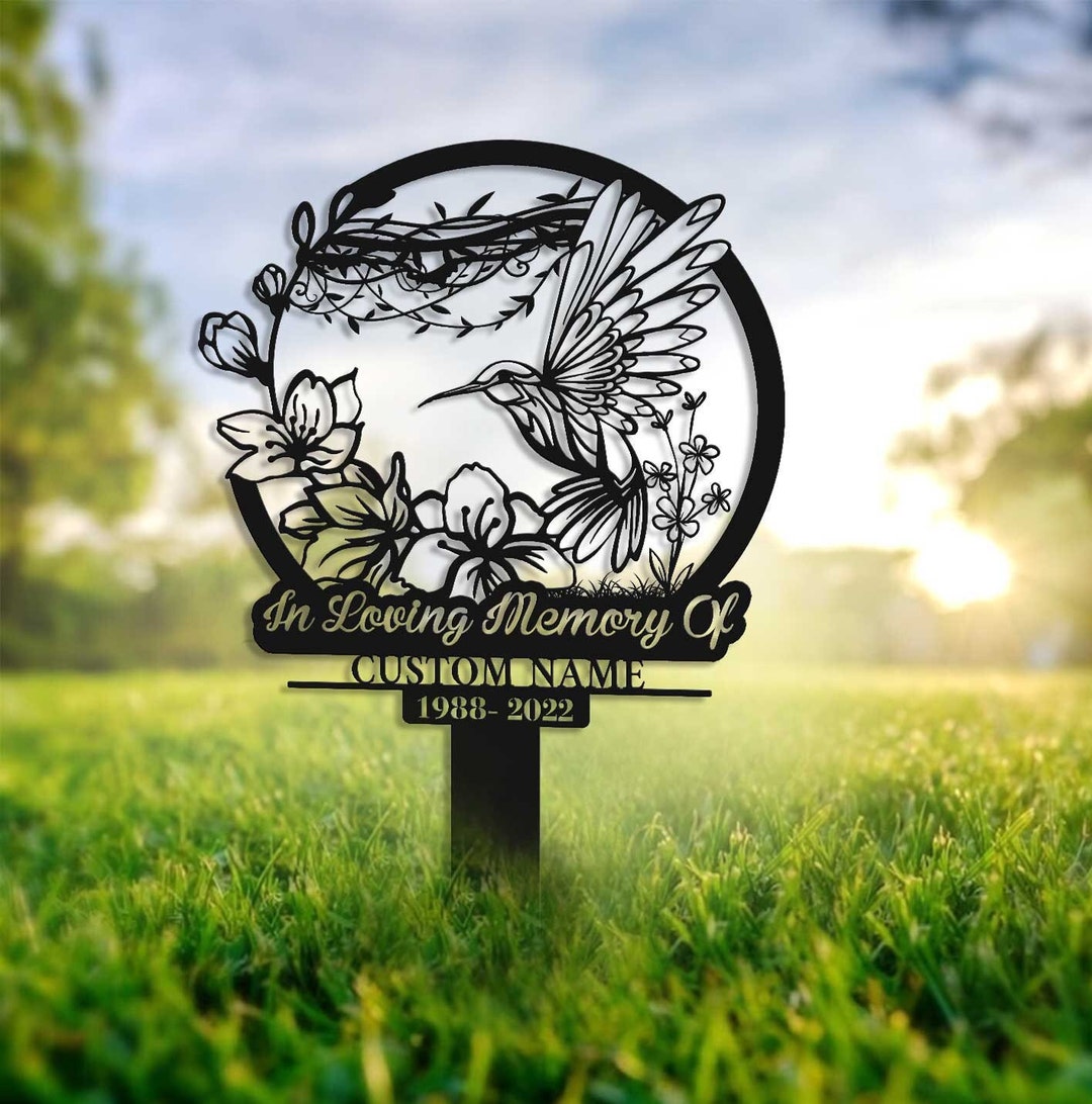 Personalized Hummingbird Memorial Stake Hummingbird and - Etsy