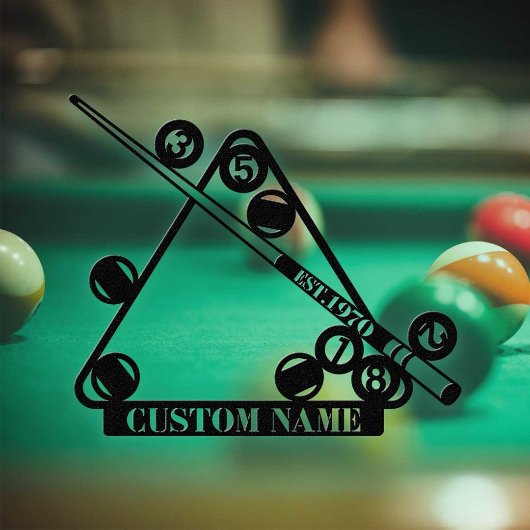Custom Billiards Metal Sign Personalized Billiards Metal Wall Etsy Uk