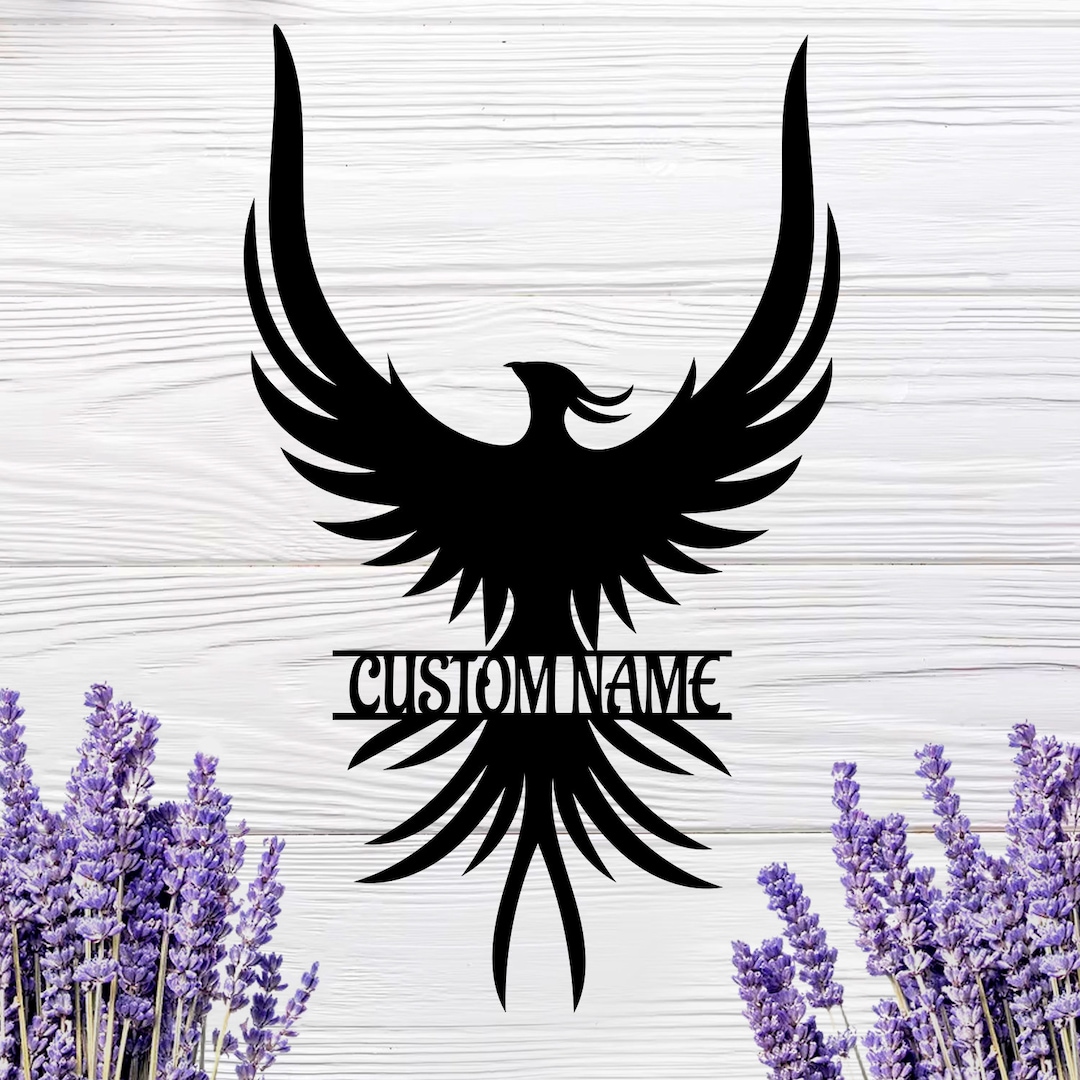 Rising Phoenix Metal Wall Art, Home Decor Artwork, Personalized Metal ...