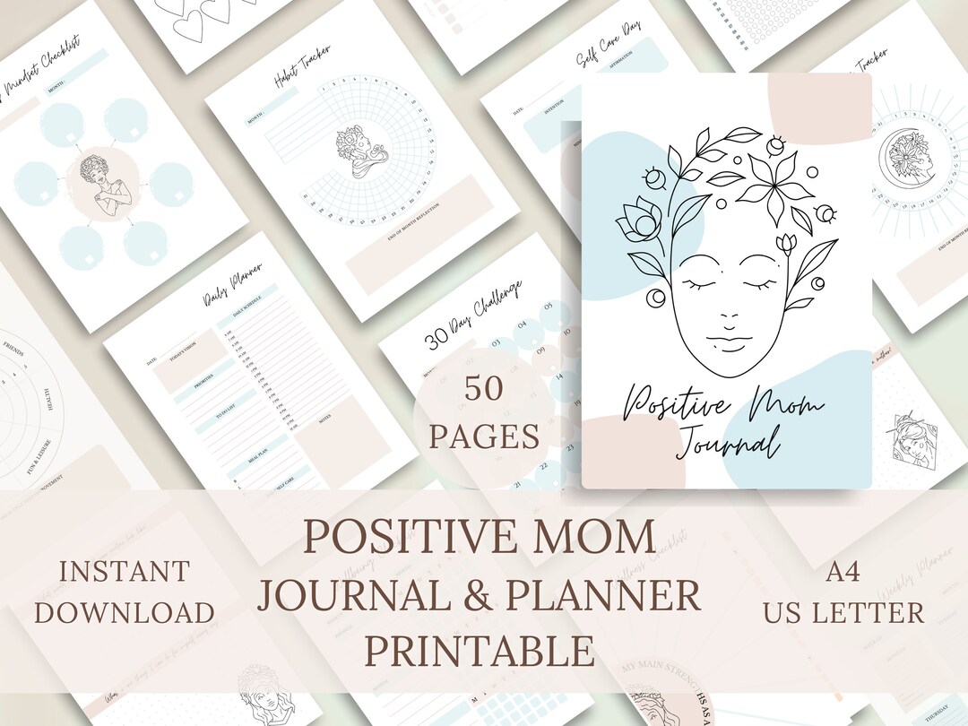 Printable Mom Planner, Self Care Journal, New Mom Journal, Wellness ...