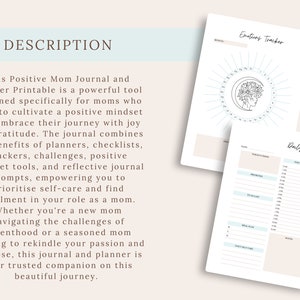 Printable Mom Planner, Self Care Journal, New Mom Journal, Wellness ...