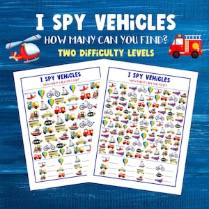 I Spy - Vehicles, Transportation, Game for Kids, Can You Find Them All ...