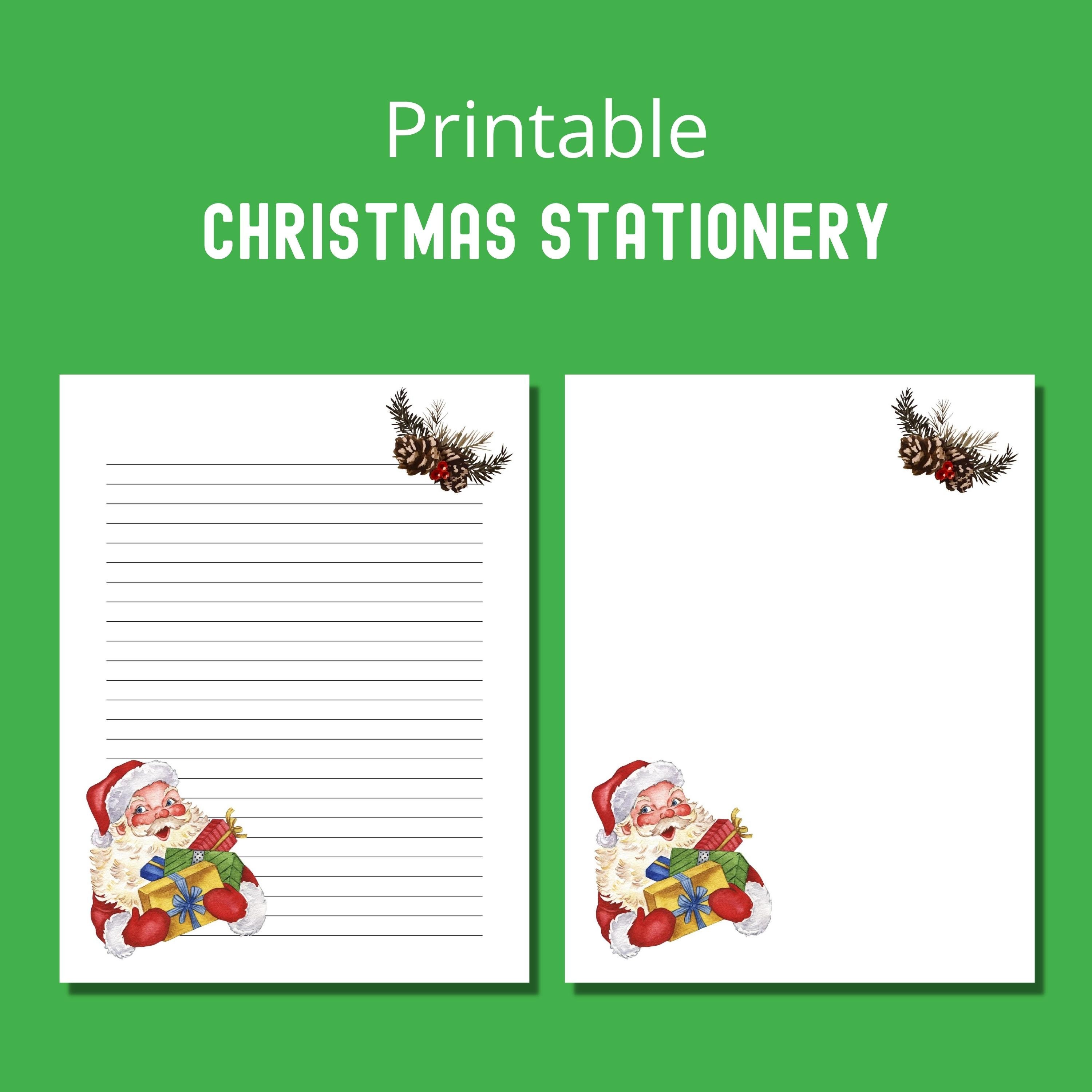 Christmas Stationery - Printable Christmas Themed Paper for Writing ...