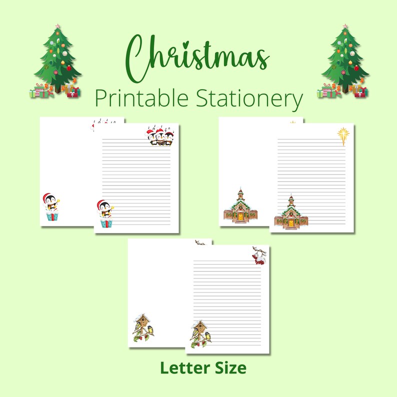 Christmas Stationery - Printable Christmas Themed Paper for Writing ...