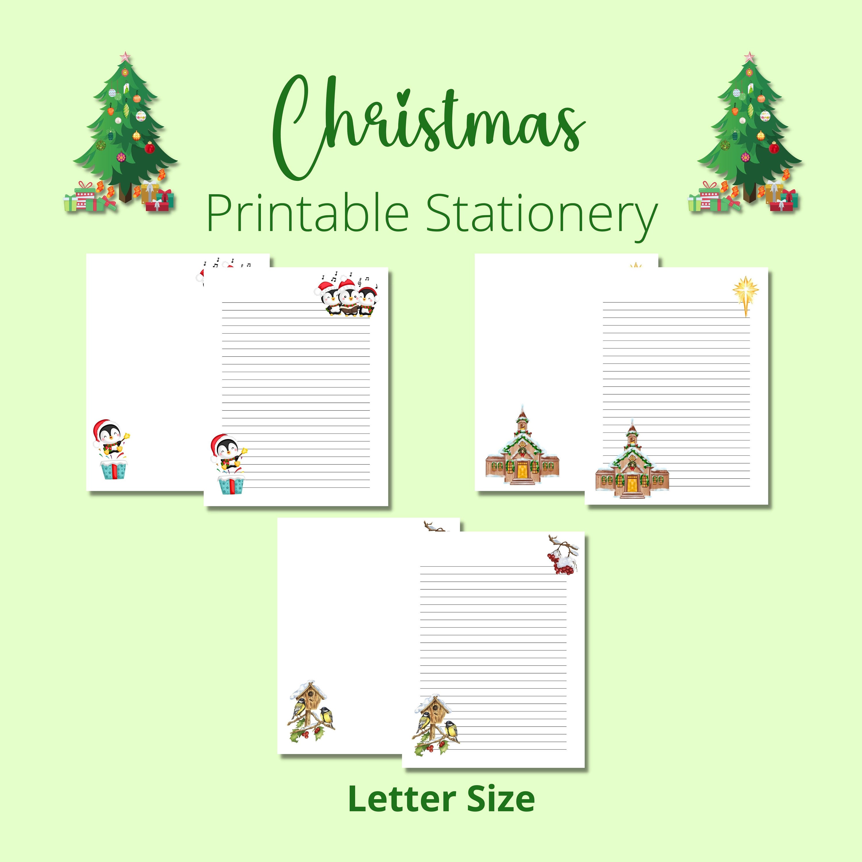 Christmas Stationery - Printable Christmas Themed Paper for Writing ...