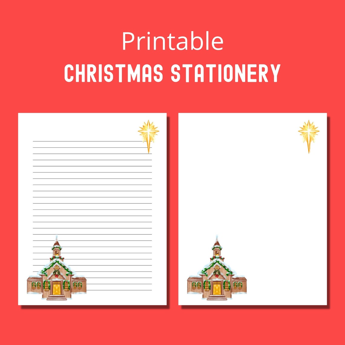 Christmas Stationery - Printable Christmas Themed Paper for Writing ...