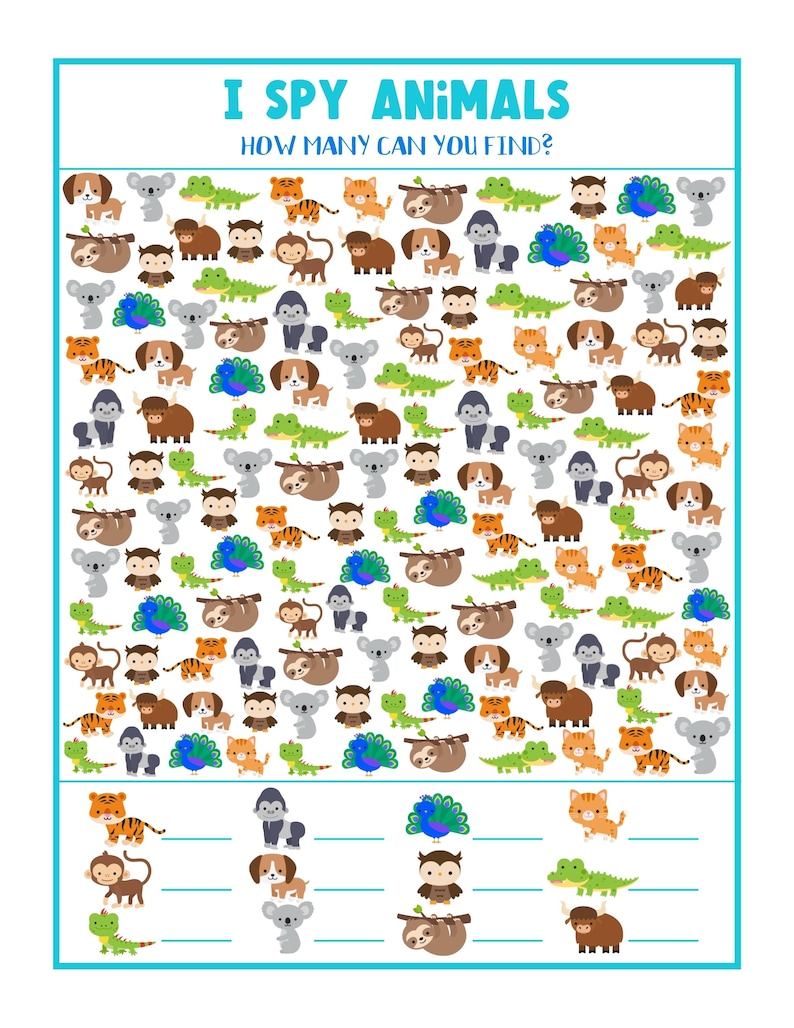I Spy - Animals, Game for Kids, Can You Find Them All, Searching Game ...