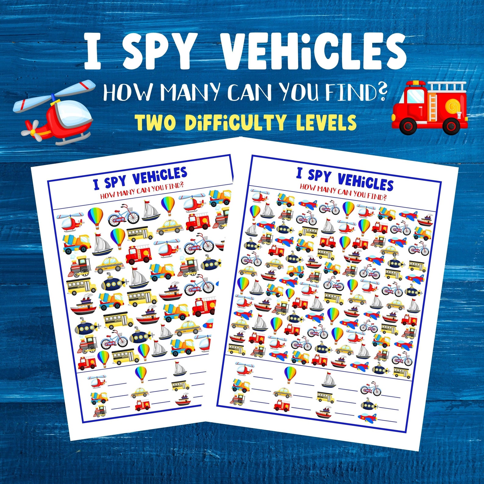 I Spy - Vehicles, Transportation, Game for Kids, Can You Find Them All ...