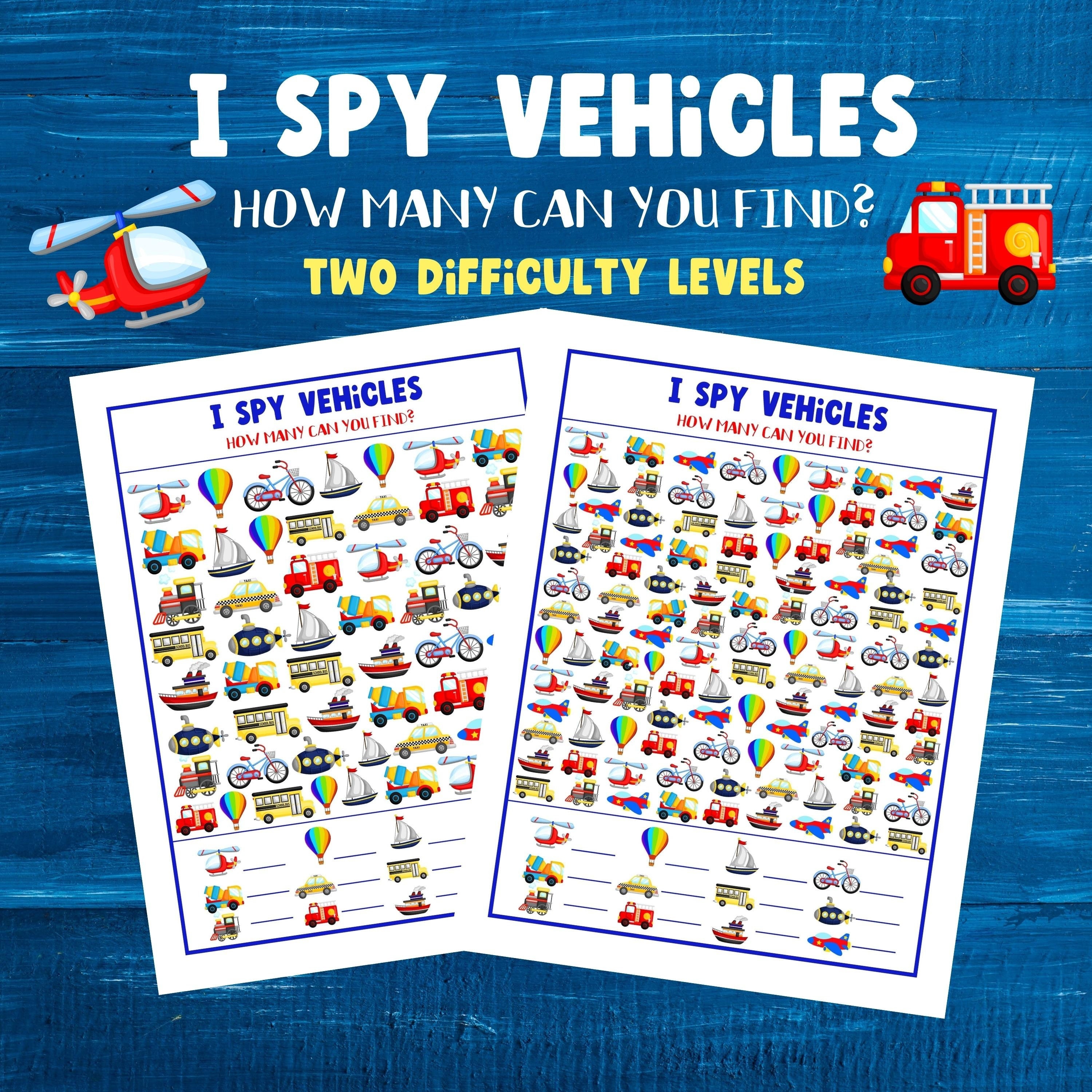 I Spy - Vehicles, Transportation, Game for Kids, Can You Find Them All ...