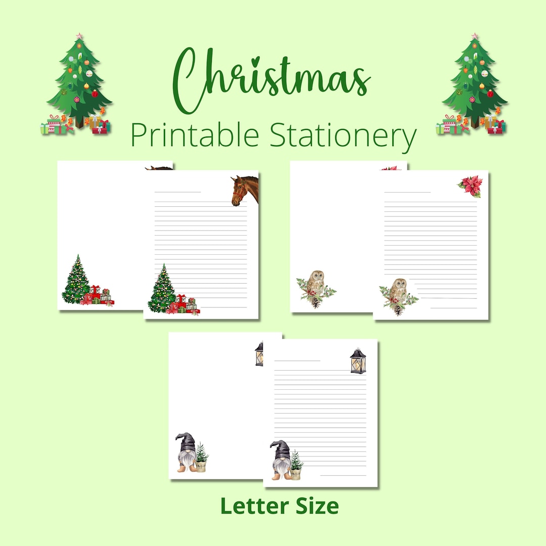 Christmas Stationery - Printable Christmas Themed Paper for Writing ...