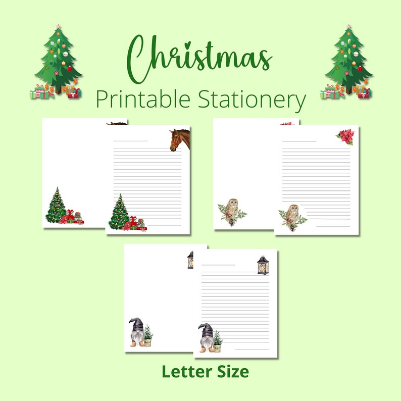 Christmas Stationery - Printable Christmas Themed Paper for Writing ...