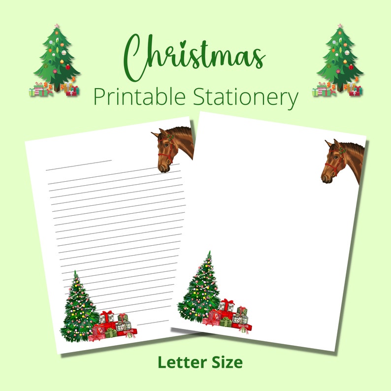 Christmas Stationery - Printable Christmas Themed Paper for Writing ...