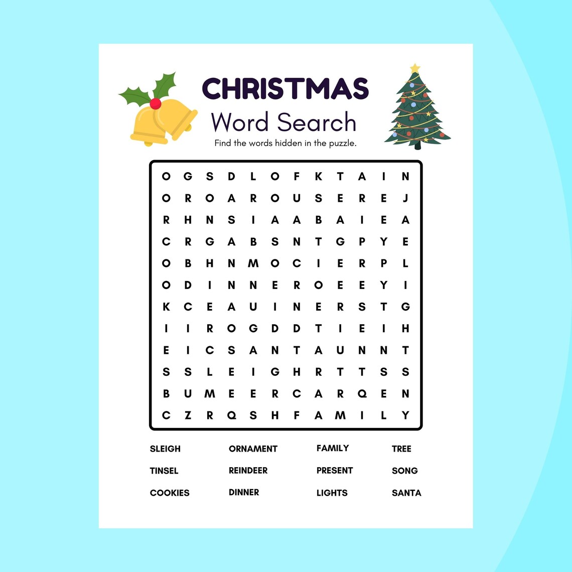 Holiday Word Search Puzzles, Activity for Kids, Thanksgiving, Halloween ...