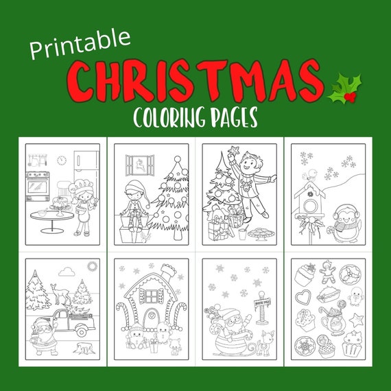 Christmas Coloring Pages Coloring Sheets Printable Digital - Etsy