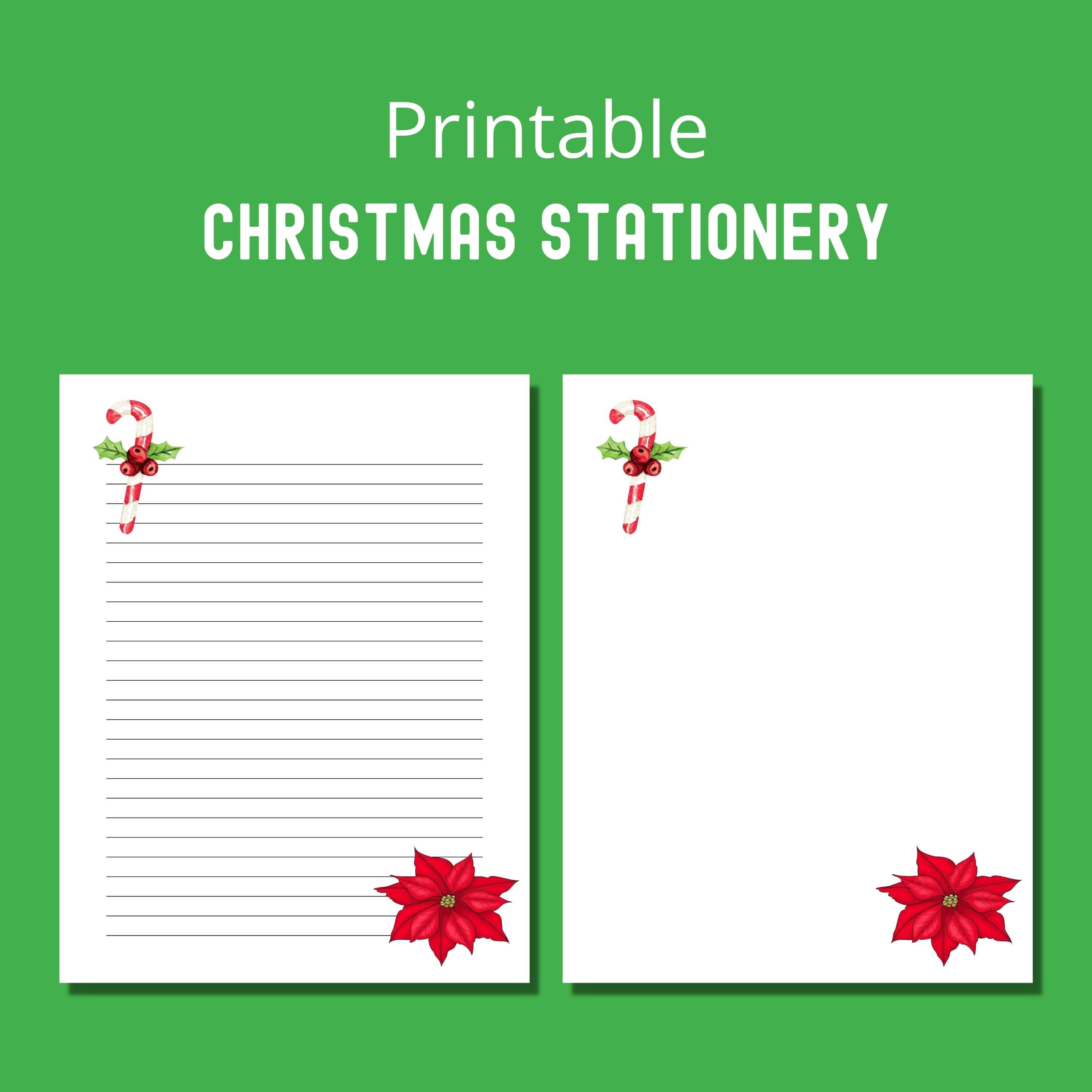 Christmas Stationery - Printable Christmas Themed Paper for Writing ...