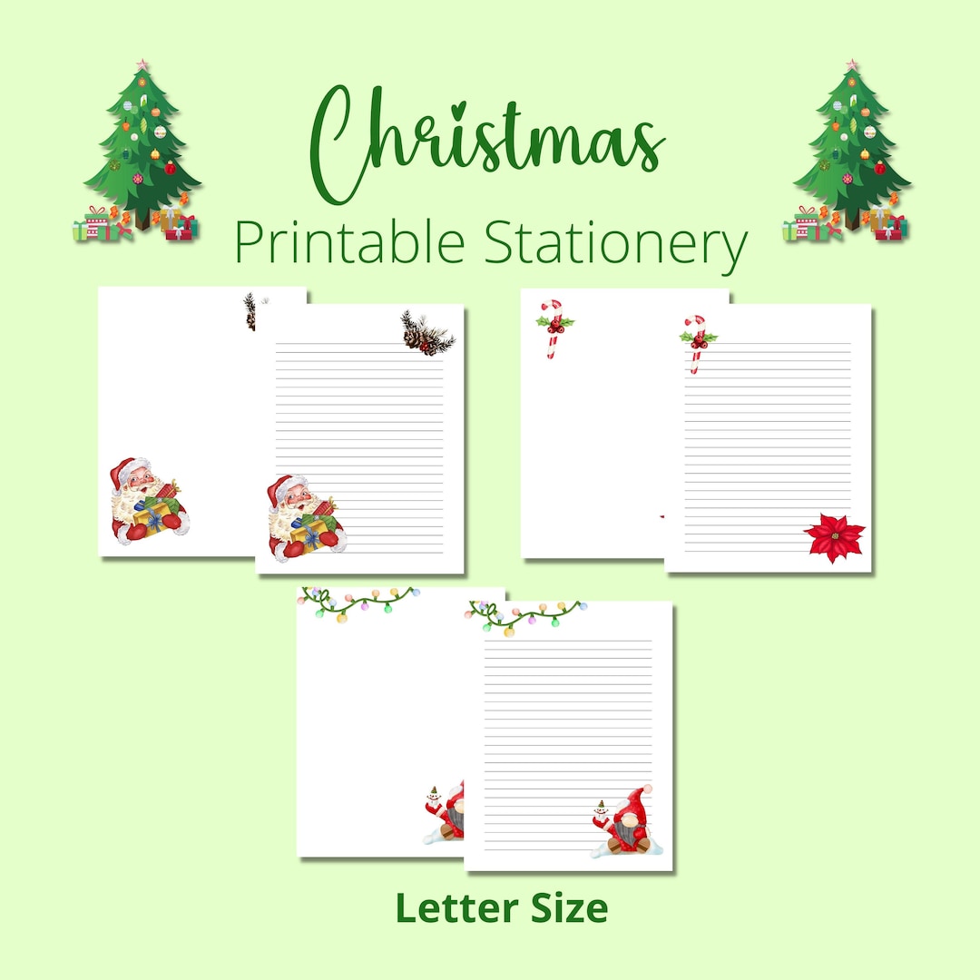 Christmas Stationery - Printable Christmas Themed Paper for Writing ...