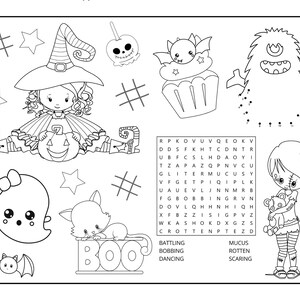 Halloween Placemat Coloring Placemat for Kids Kids - Etsy