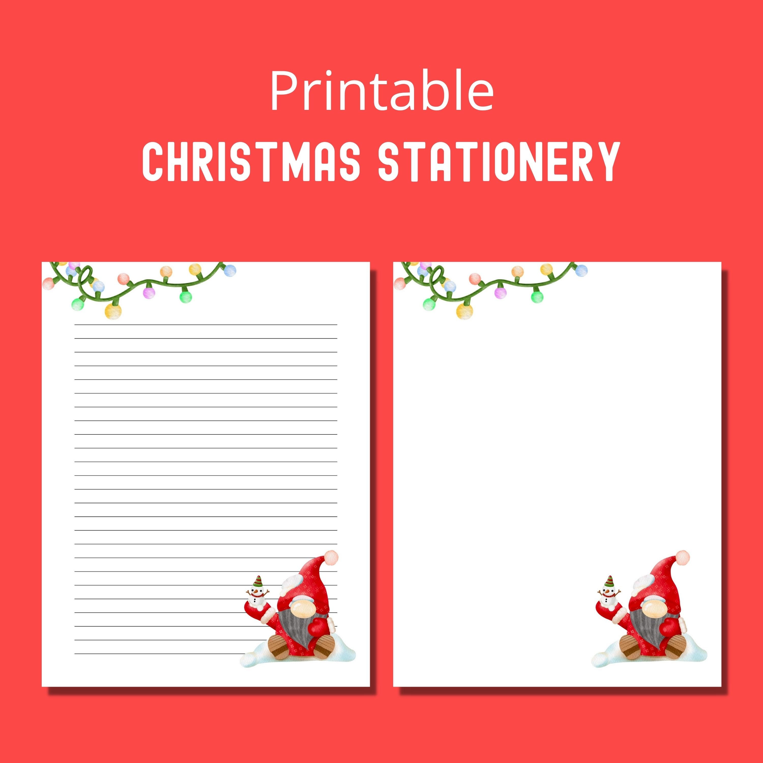 Christmas Stationery - Printable Christmas Themed Paper for Writing ...