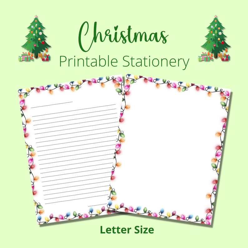 Christmas Stationery - Printable Christmas Themed Paper for Writing ...