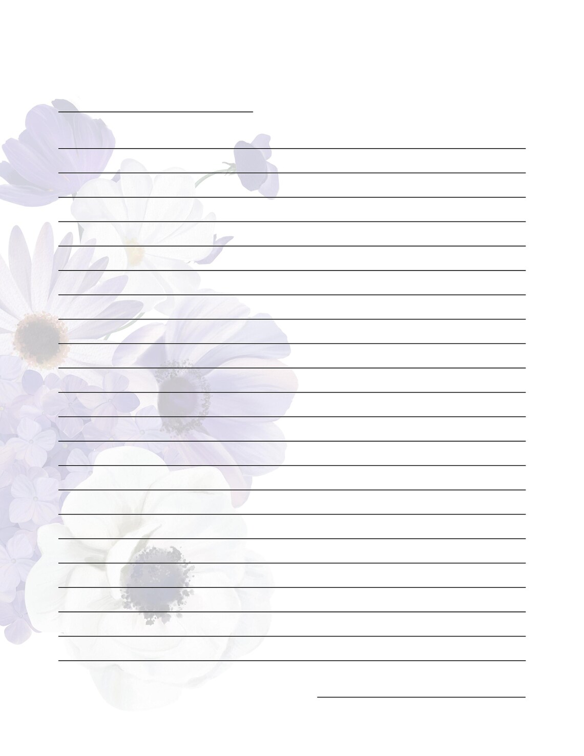 Printable Floral Stationery - Spring Writing Paper, Flowers, Decorative ...