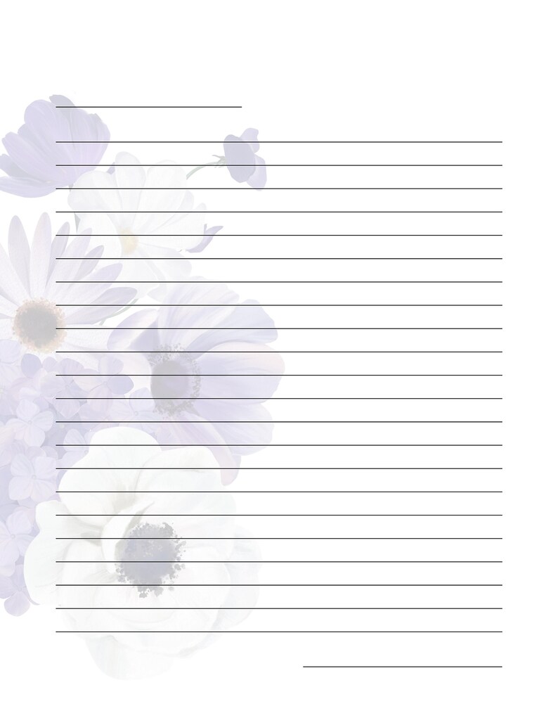 Printable Floral Stationery - Spring Writing Paper, Flowers, Decorative ...