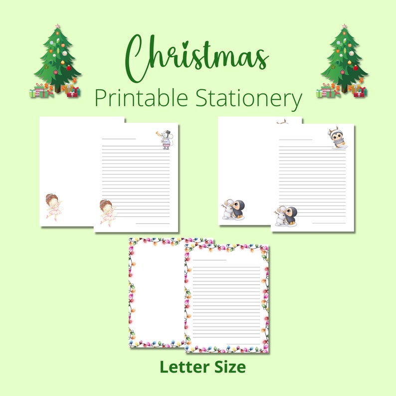 Christmas Stationery - Printable Christmas Themed Paper for Writing ...