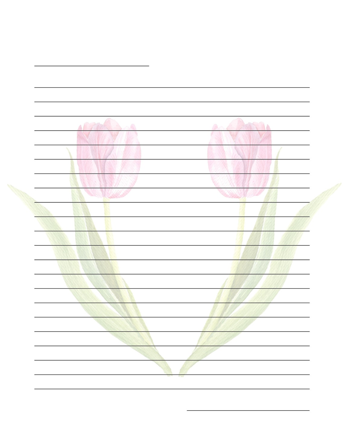 Printable Floral Stationery - Spring Writing Paper, Flowers, Decorative ...