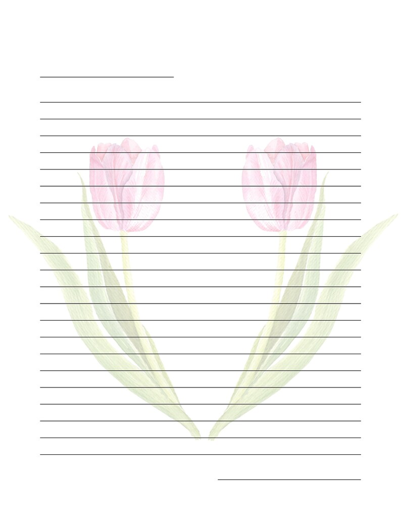 Printable Floral Stationery - Spring Writing Paper, Flowers, Decorative ...
