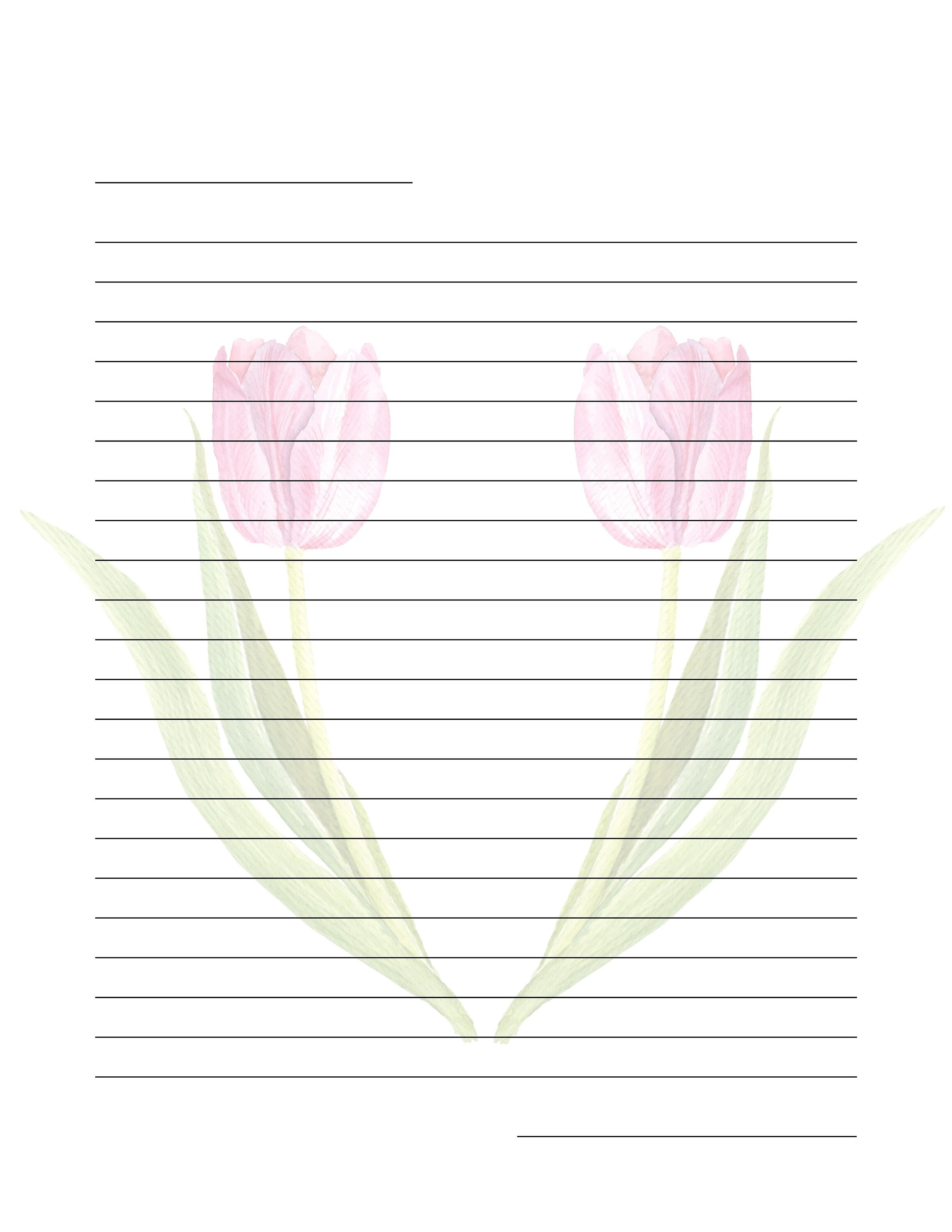 Printable Floral Stationery - Spring Writing Paper, Flowers, Decorative ...