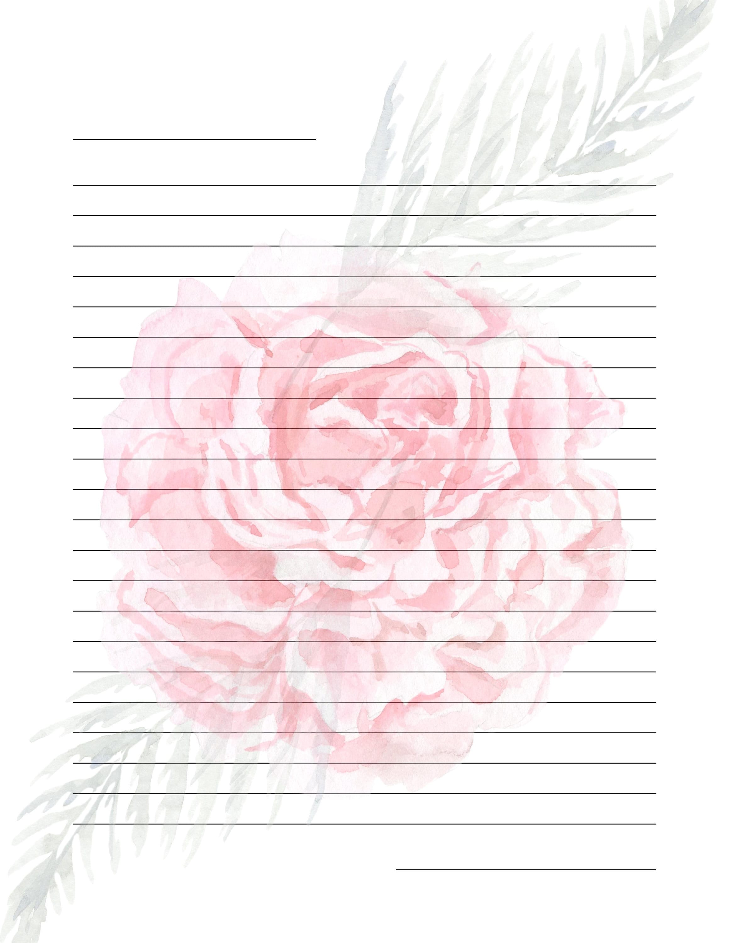 Printable Floral Stationery - Spring Writing Paper, Flowers, Decorative ...