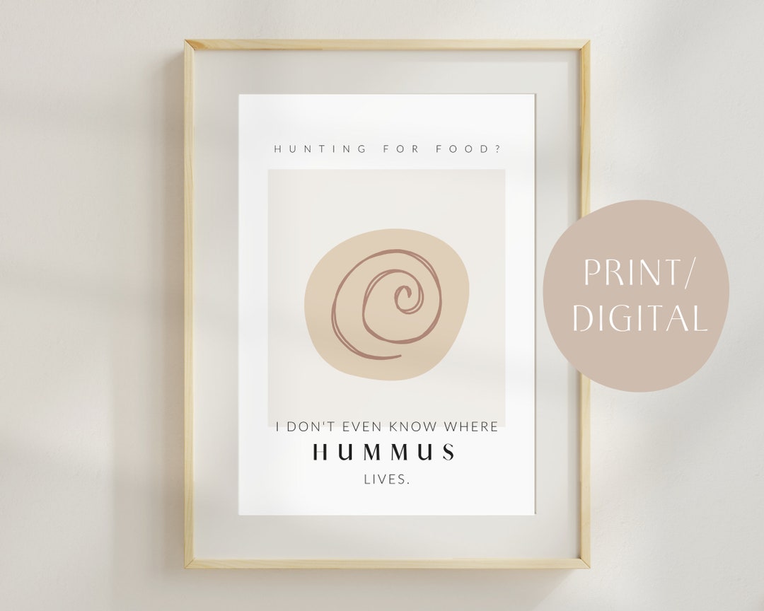 Hummus Poster/wall Picture for the Kitchen, Dining Room, Student Digs ...