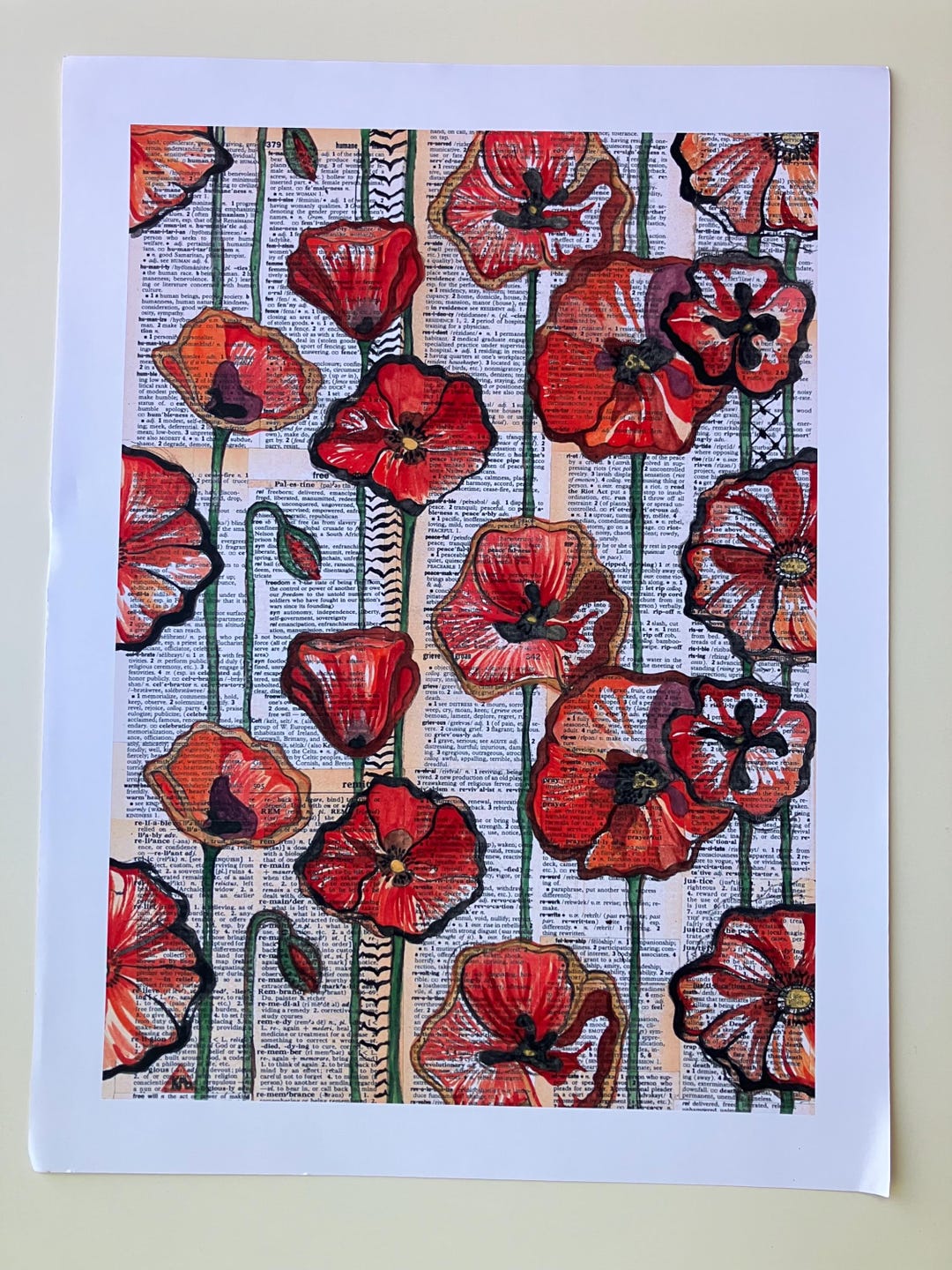 Poppy Palestine Fundraiser Print: Watercolor Art for Gaza - Etsy