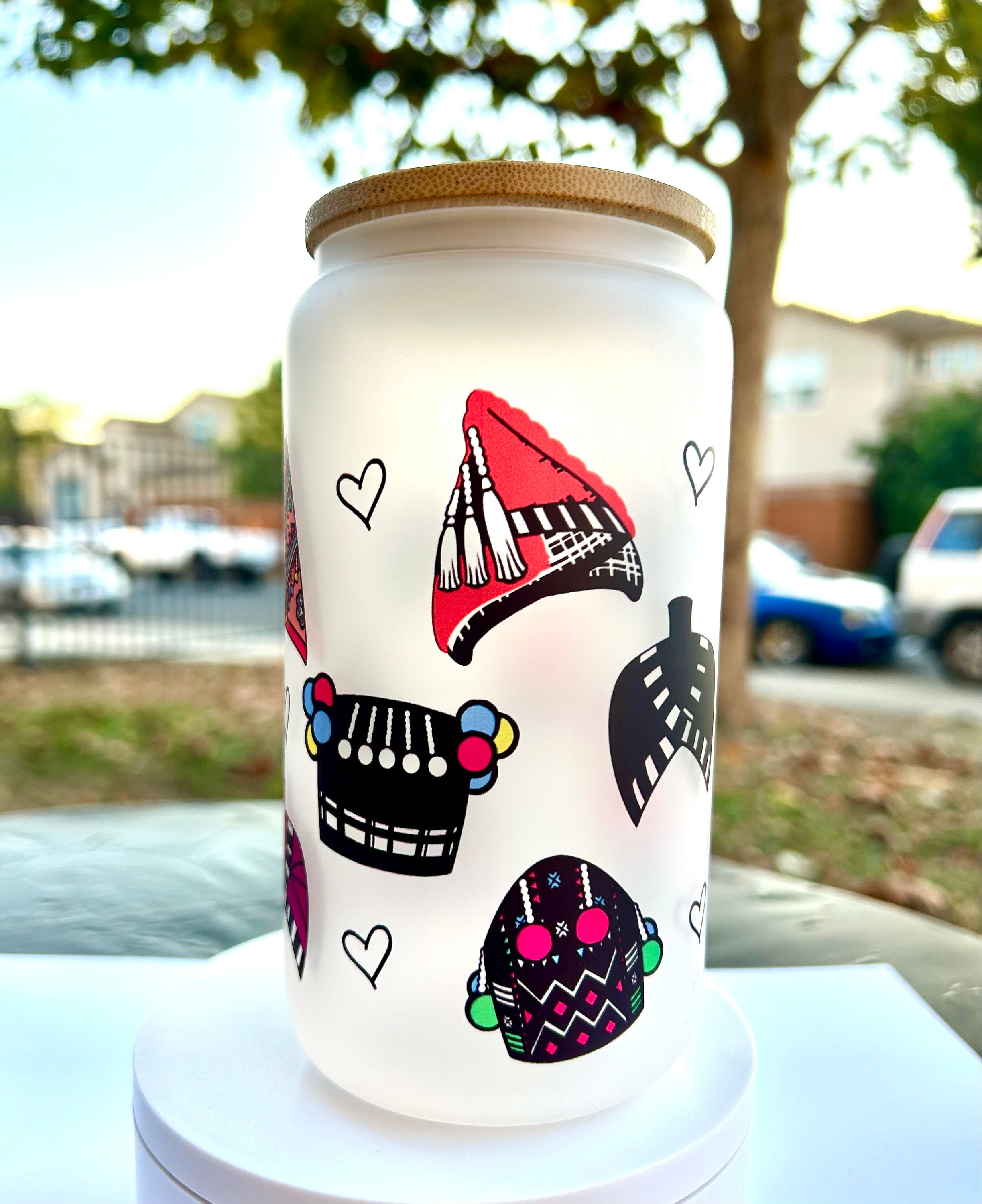 Hmong Hat Frosted Glass Can Tumbler/cup - 16oz - Etsy