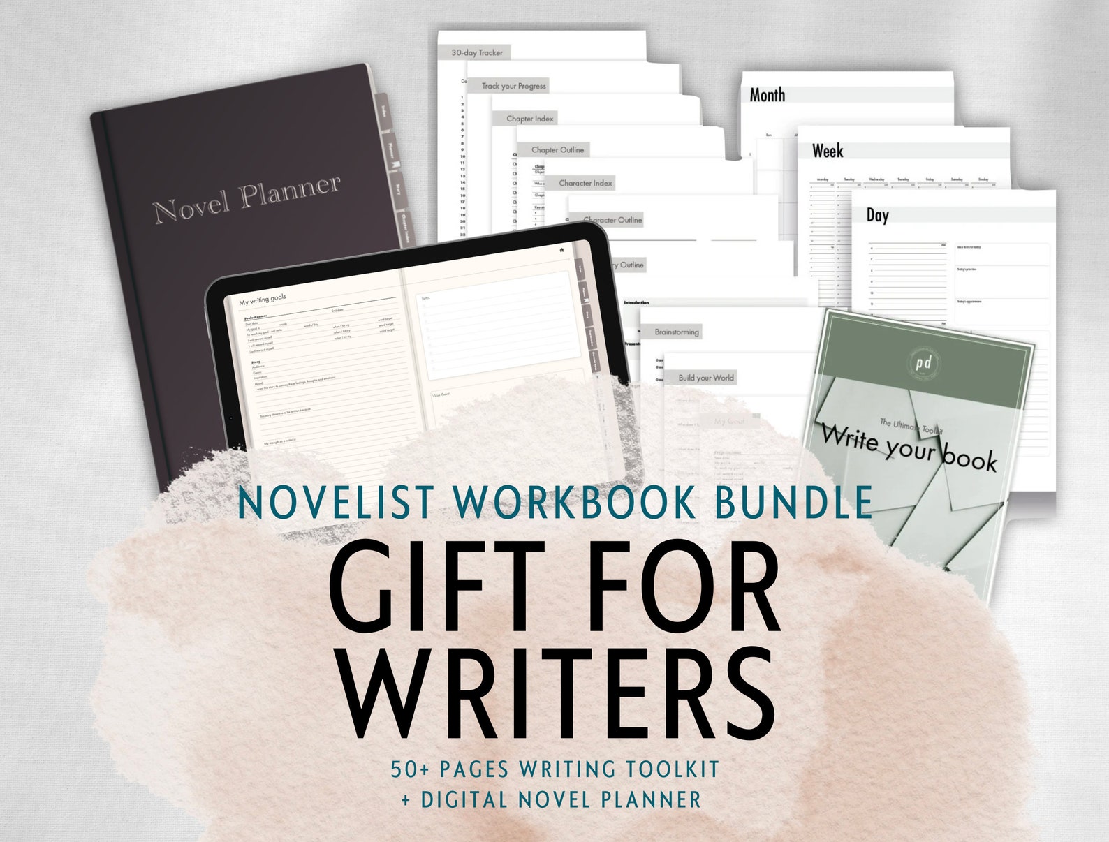 Writer's Gift Set, Author Book Planner Workbook, Goodnotes Digital ...