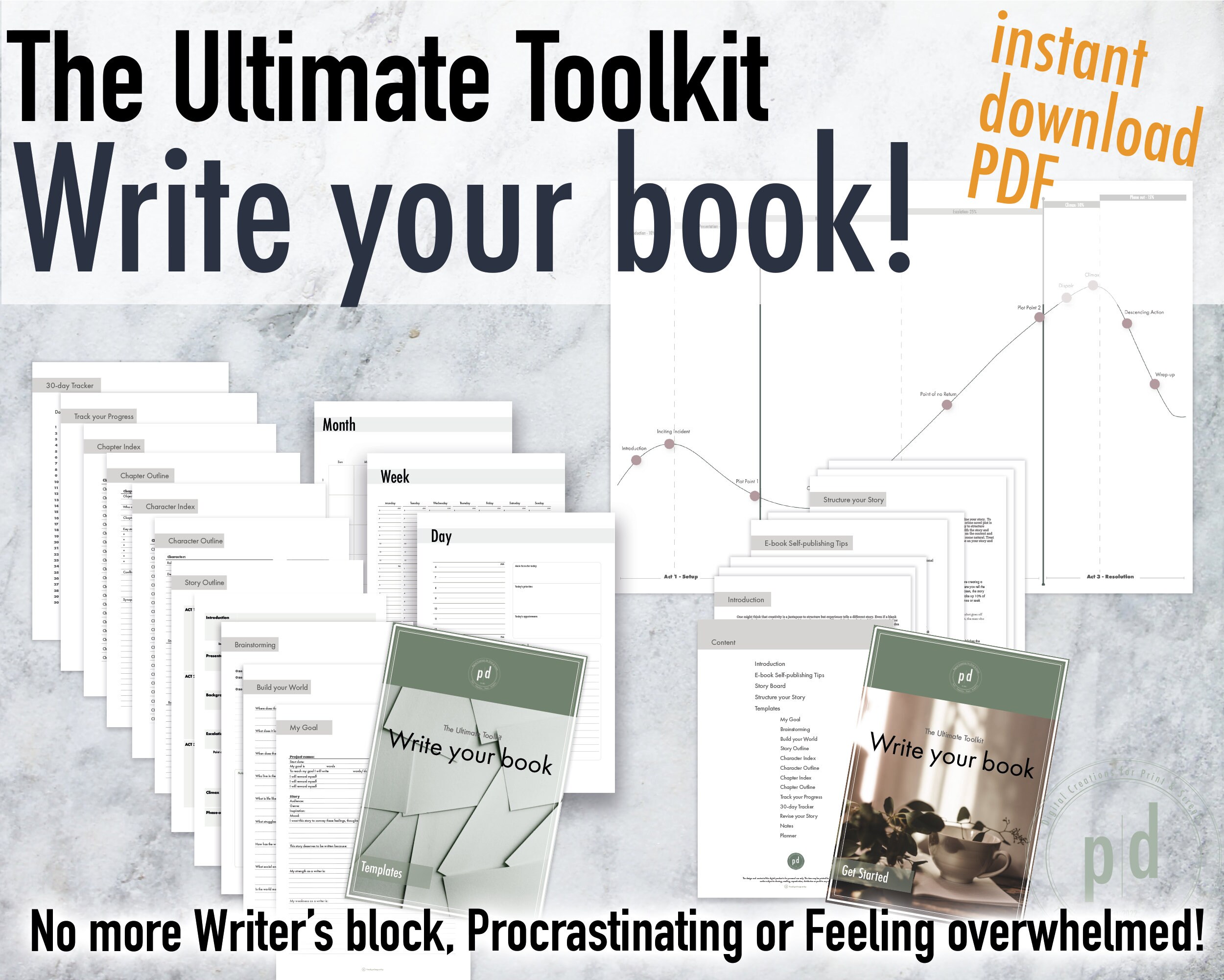 Writer's Gift Set Author Book Planner Workbook Goodnotes - Etsy