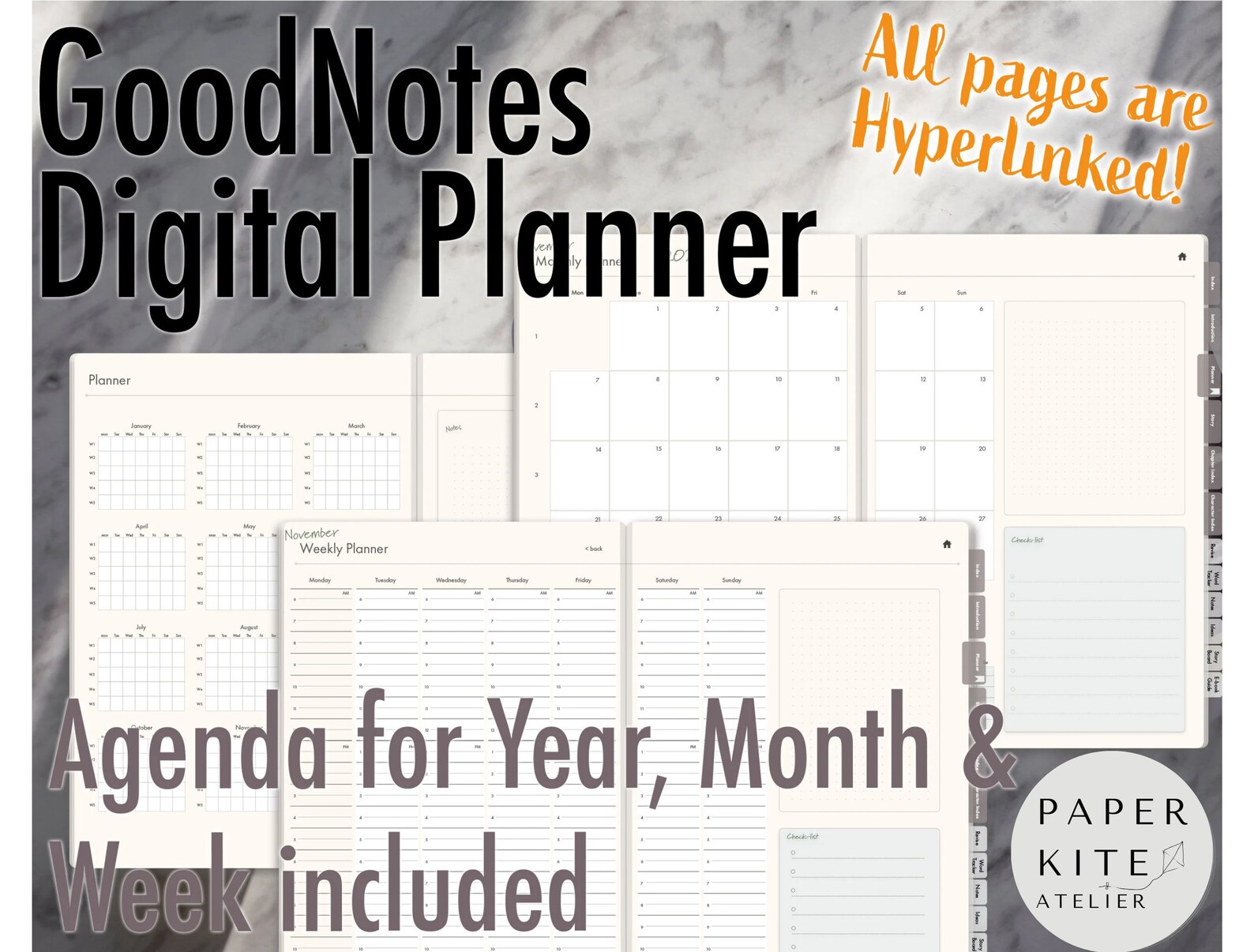 Writer's Gift Set, Author Book Planner Workbook, Goodnotes Digital ...