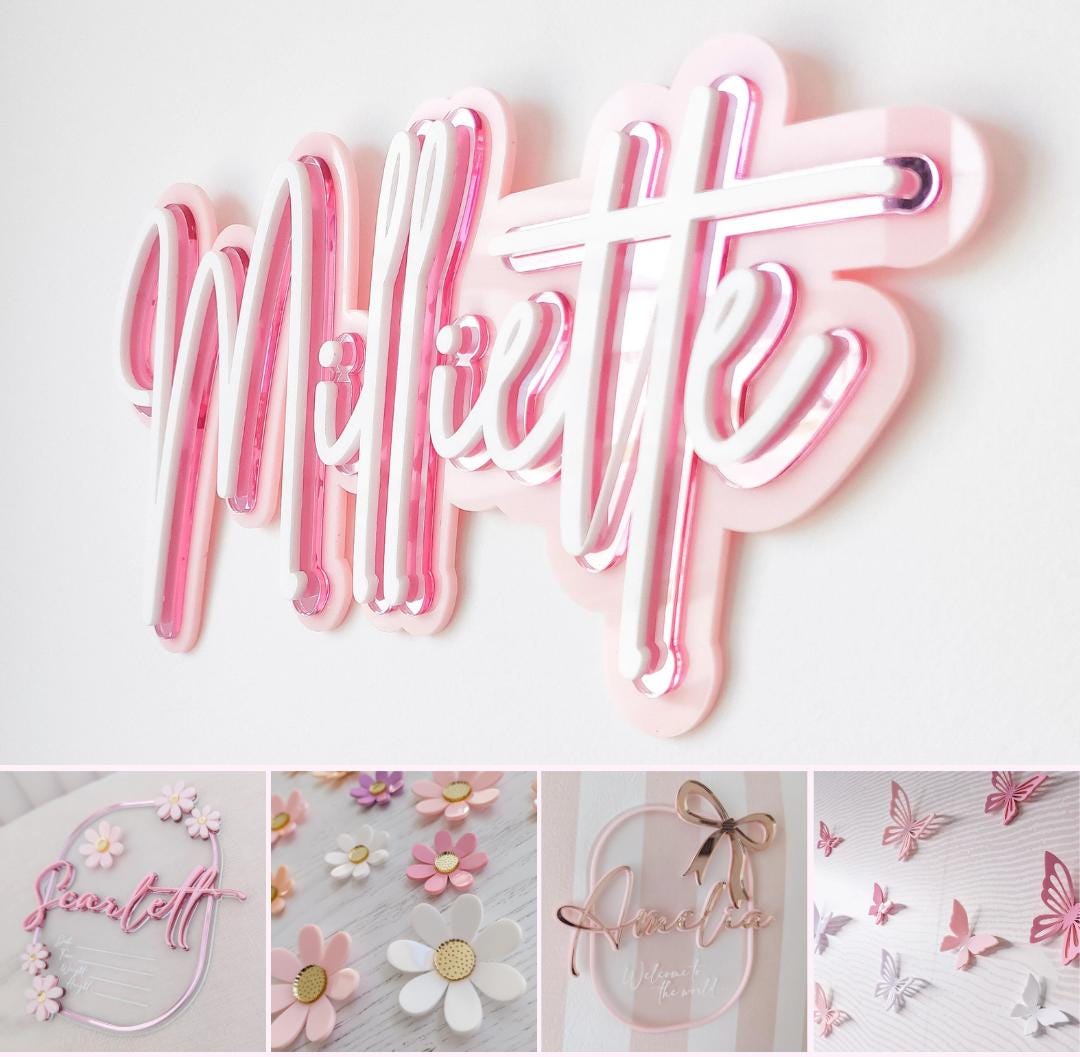 Triple Layered Name Plaque | Name Sign | Personalised Gift | Wall ...