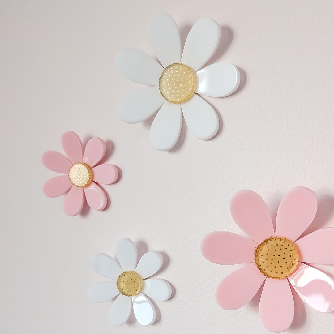 Acrylic Flower Pops Wall Flowers Wall Pops Flowers Bedroom Decals ...
