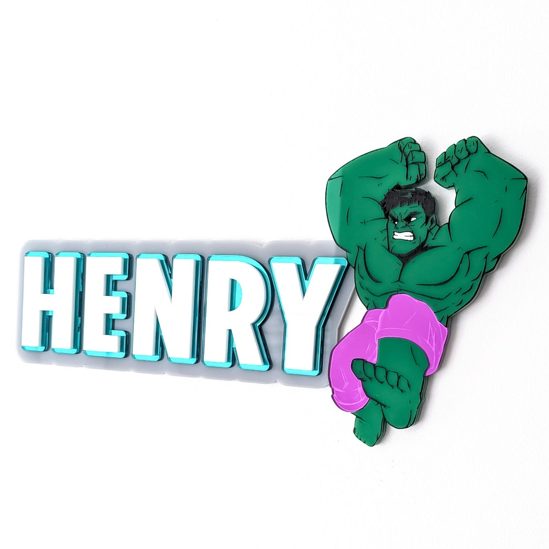 Hulk Wall Plaque Hulk Door Plaque Hulk Name Sign Hulk Personalised Gift ...