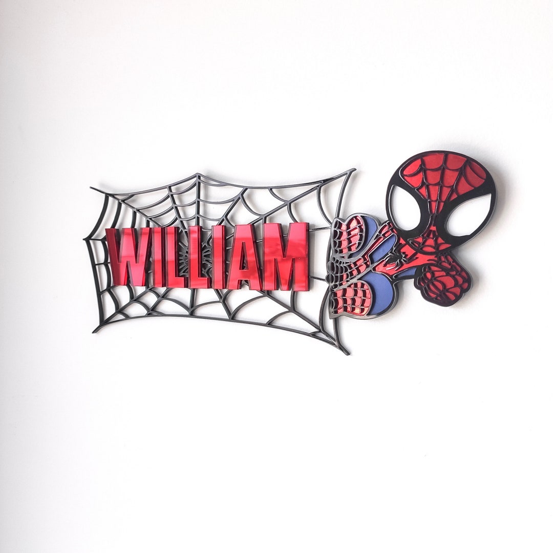 Spiderman Wall Plaque Spiderman Door Plaque Spiderman Name Sign ...