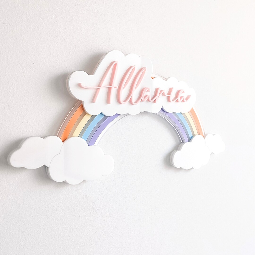 Rainbow Wall Plaque | Rainbow Door Plaque | Rainbow Name Sign | Rainbow ...