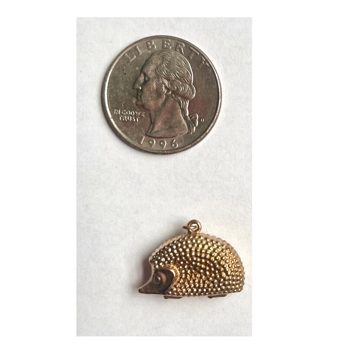 9K Gold Vintage Hollow Hedgehog Charm - Etsy