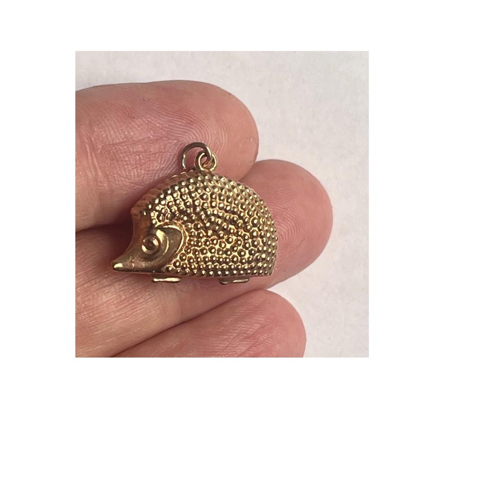 9K Gold Vintage Hollow Hedgehog Charm - Etsy