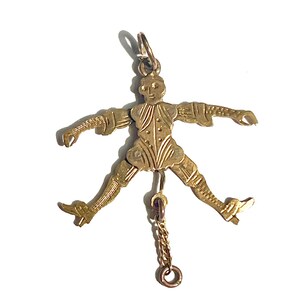 Antique 14k Gold Jumping Articulated Jester Charm - Etsy