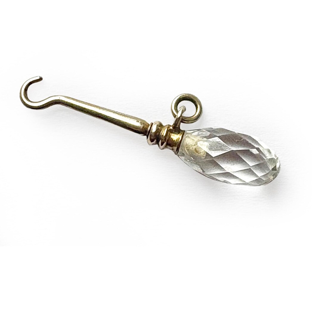 Victorian Chatelaine Crystal Button Hook Charm - Etsy