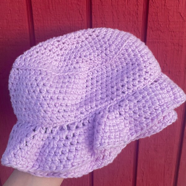 Lavender Crocheted Bucket Hat - Etsy